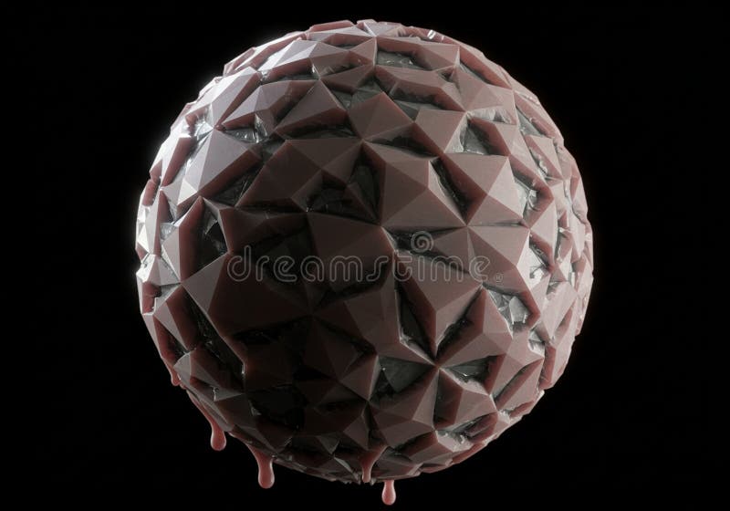 A Spherical Object is Covered in a Geometric Pattern of Pyramidal ...