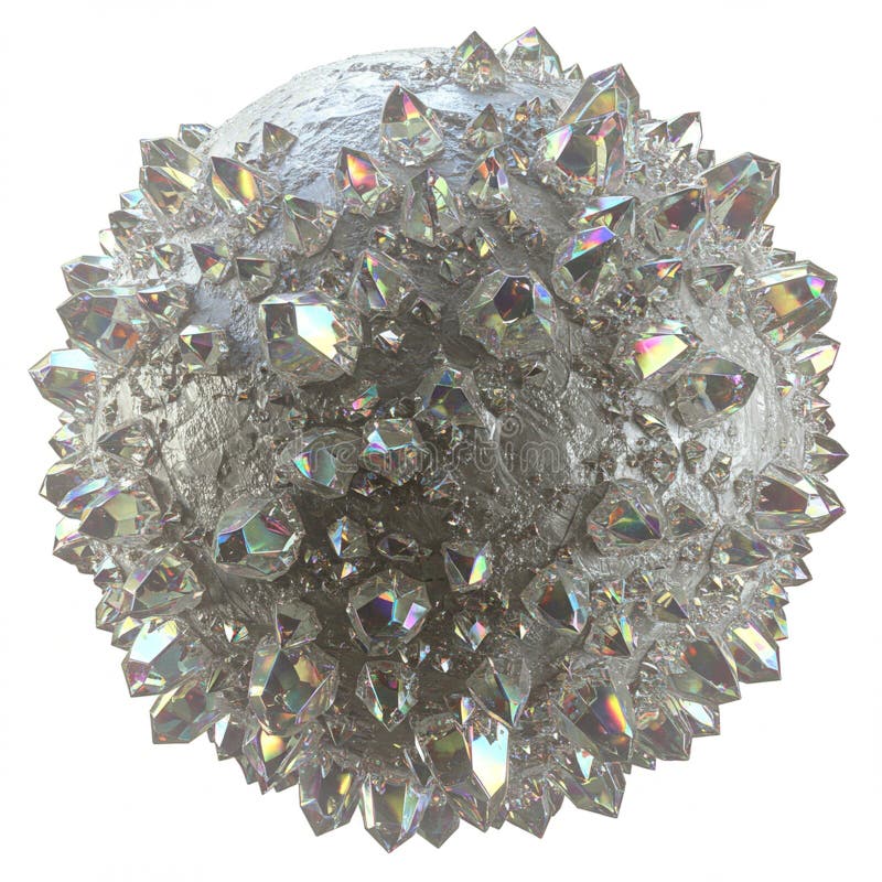 A Spherical Object Covered in Numerous Clear, Multi-faceted Crystals ...