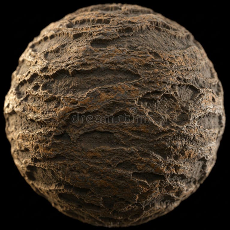 A Spherical Object with a Deeply Textured, Rocky Surface Resembling an ...