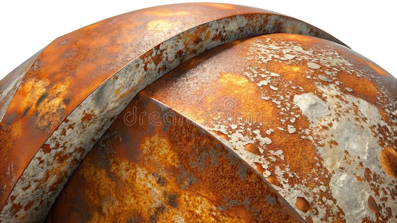 Textured Rusty Metallic Sphere, Grunge Industrial Design Element ...