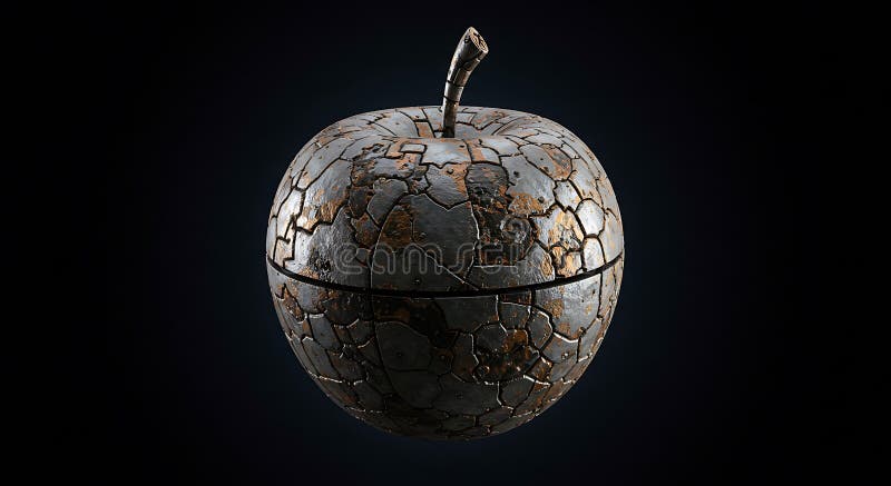 A Spherical Object Resembling an Apple, Crafted from Interlocking Metal ...