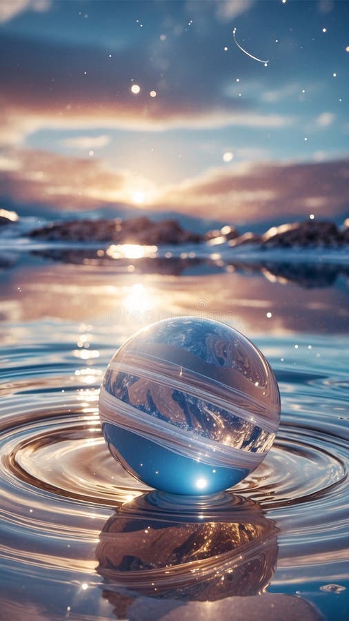 A Spherical Object Resembling a Planet with Swirling Patterns and Rings ...