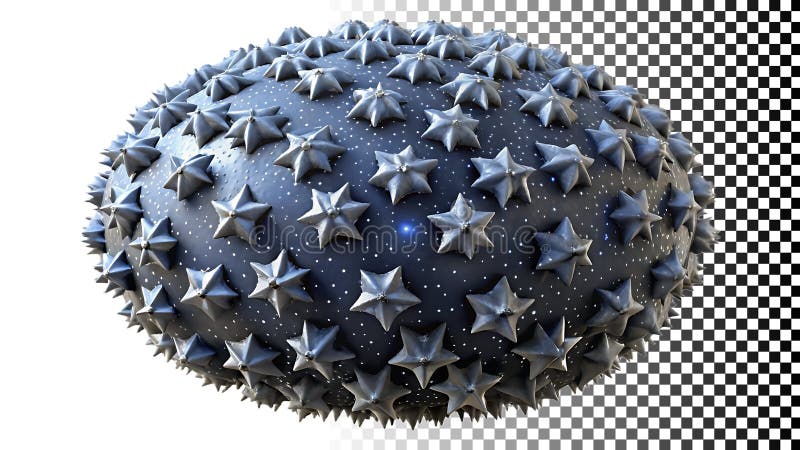 Abstract Spiky Sphere Object Covered Shimmering Stars Texture Design ...