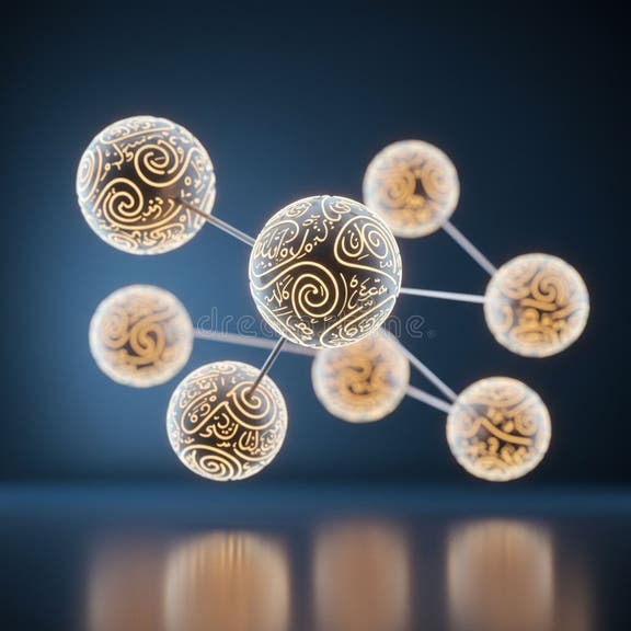 Spherical Objects are Connected by Metallic Rods, Forming a Molecular ...