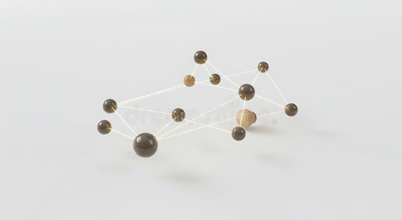 Spherical Objects of Varying Sizes are Interconnected by Straight, Thin ...