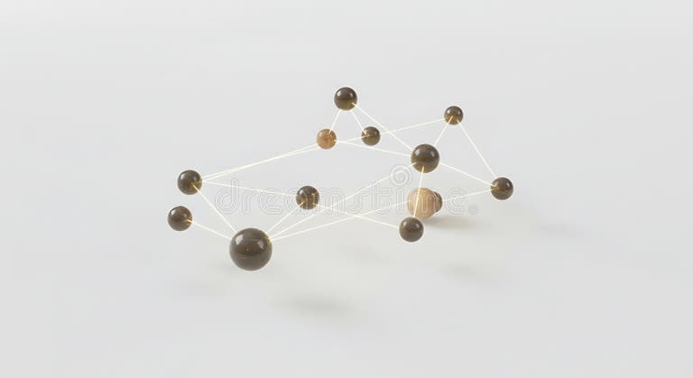 Spherical Objects of Varying Sizes are Interconnected by Straight, Thin ...