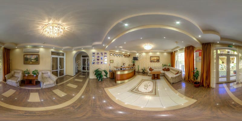 Spherical Panorama of Hotel Room Editorial Stock Image - Image of ...