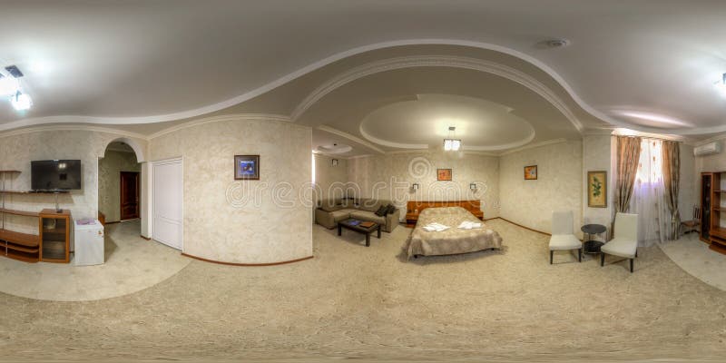 Spherical Panorama of Hotel Room Editorial Image - Image of apartment ...