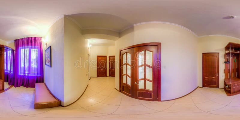 Spherical Panorama of Hotel Room Editorial Image - Image of night ...