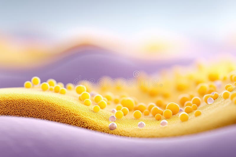 Spherical Particles on Soft Waves. Conceptual Nanotech or Textile Innovation Visualization Stock ...