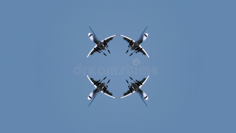 Spherical Pattern of Airplanes in the Sky Stock Footage - Video of ...