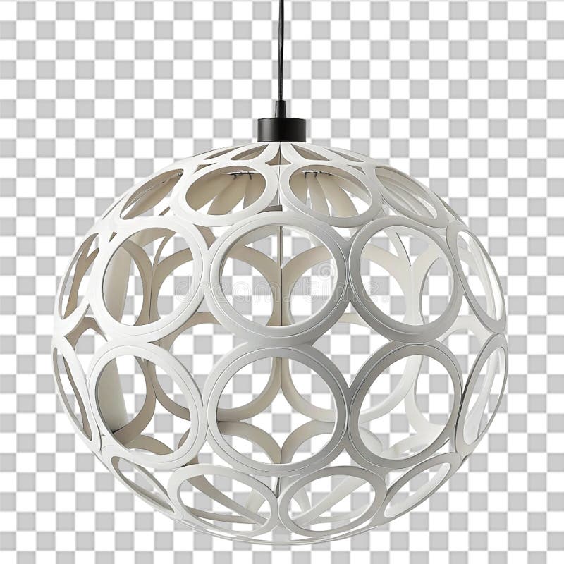 Spherical Pendant Light Fixture with Geometric Design Stock ...