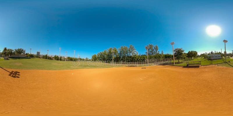 360 Spherical Photo Baseball Field in the Park Stock Image - Image of ...