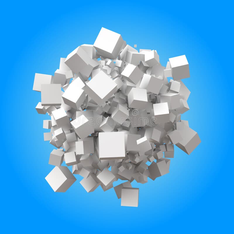 Spherical Pile of Random Cubes Stock Vector - Illustration of design ...