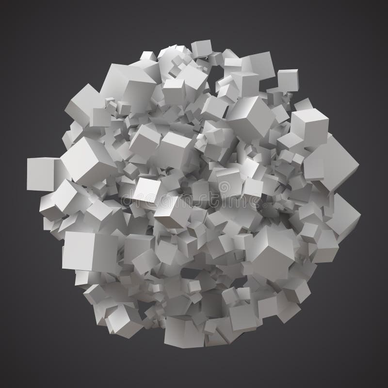 Spherical Pile of Random Cubes Stock Vector - Illustration of forming ...