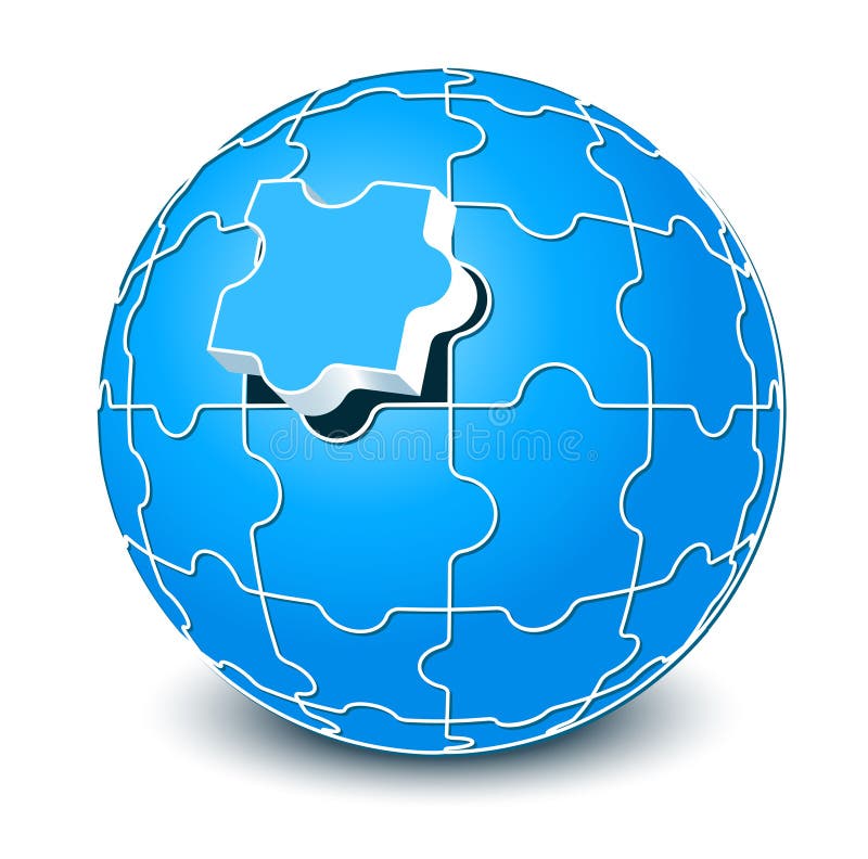 Abstract Vector Puzzle Piece Globe - Logo / Icon Stock Vector ...