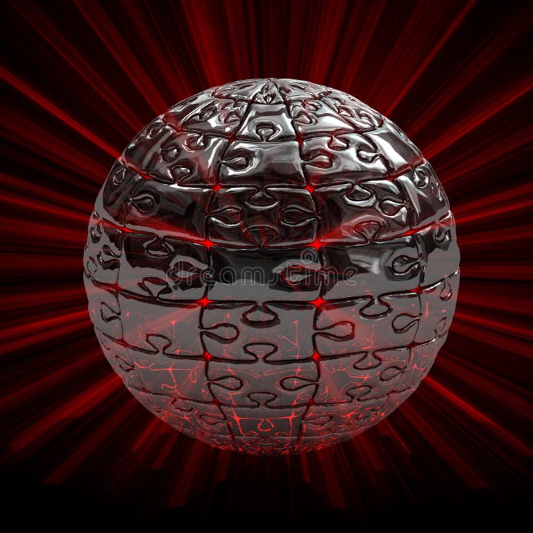 Spherical puzzle explode stock illustration. Illustration of complex ...