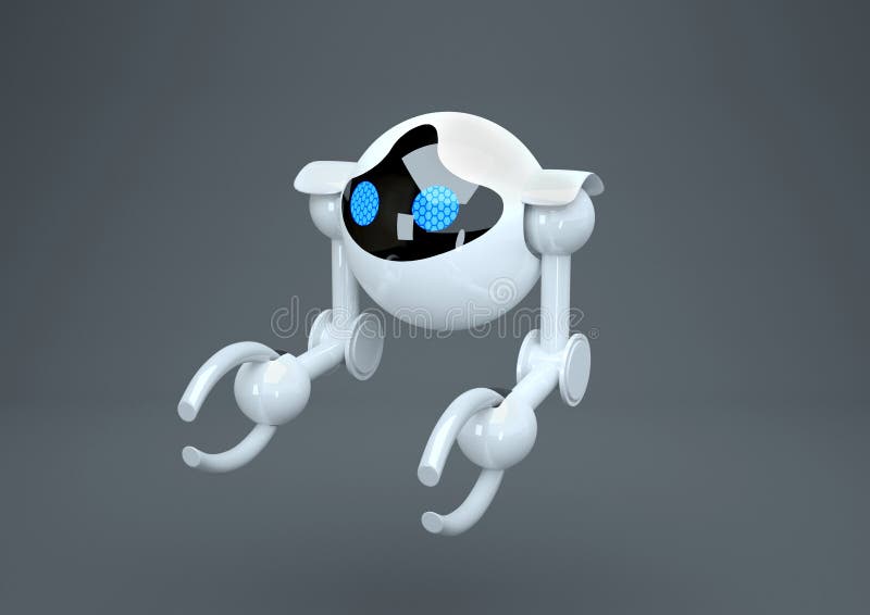 Spherical Robot 3D Modeling Provided with Artificial Intelligence Stock Illustration ...