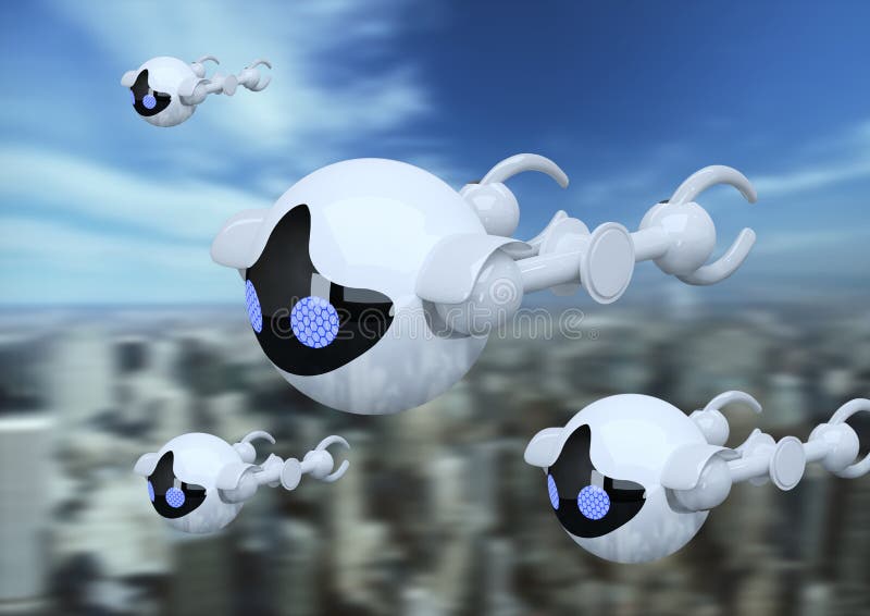 Spherical Robot 3D Modeling Provided with Artificial Intelligence Stock ...