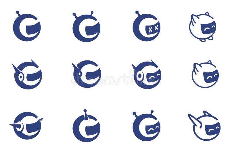 Spherical Robot Head Logo Icon. Round Robot Logo Stock Vector ...