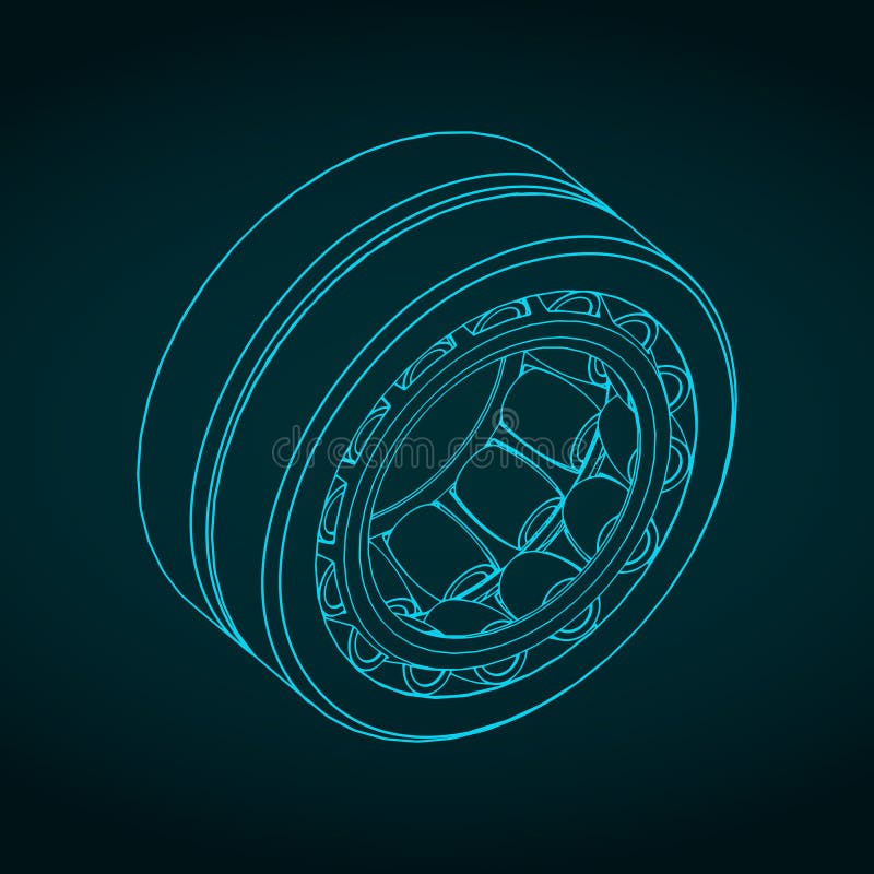 Spherical Roller Bearing Isometric Blueprint Stock Vector ...