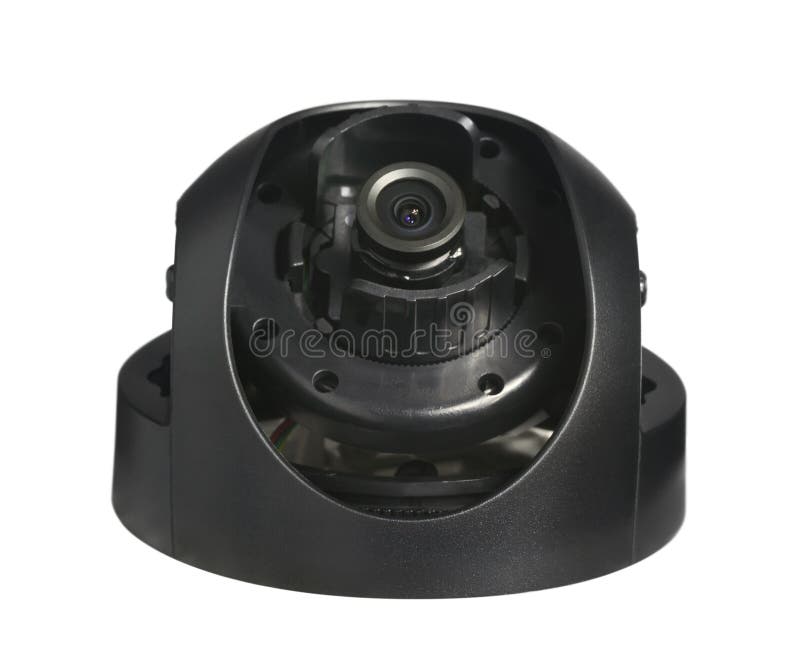 Spherical IP Security Camera on White Stock Image - Image of camera ...