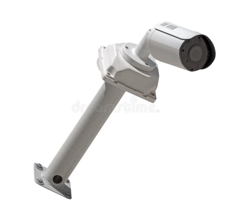 Spherical IP Security Camera on White Stock Image - Image of camera ...