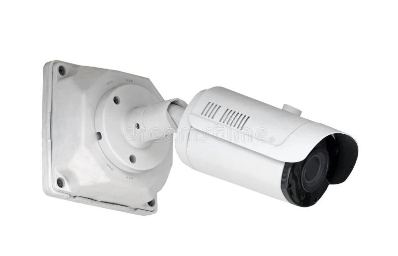 Spherical IP Security Camera on White Stock Image - Image of camera ...
