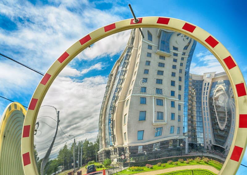 A Spherical Security Mirror Stock Image - Image of equipment, spherical ...