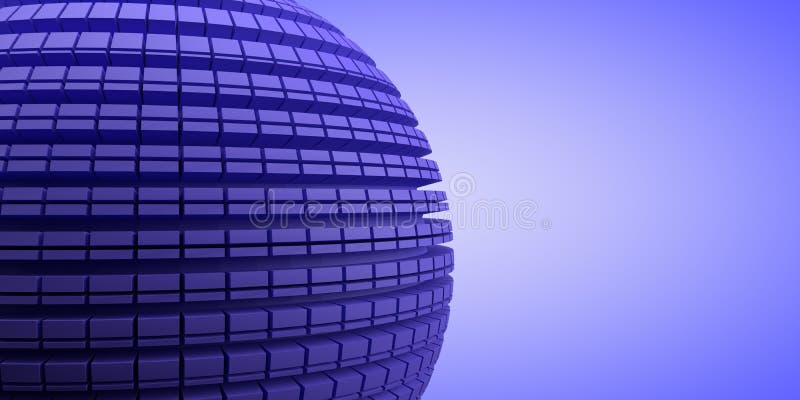 A Spherical Shape Consisting of a Set of Polygonal Elements. 3D Render ...