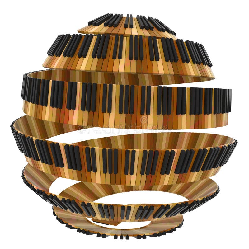 Spherical Shaped Piano Keyboard Design Stock Illustration ...