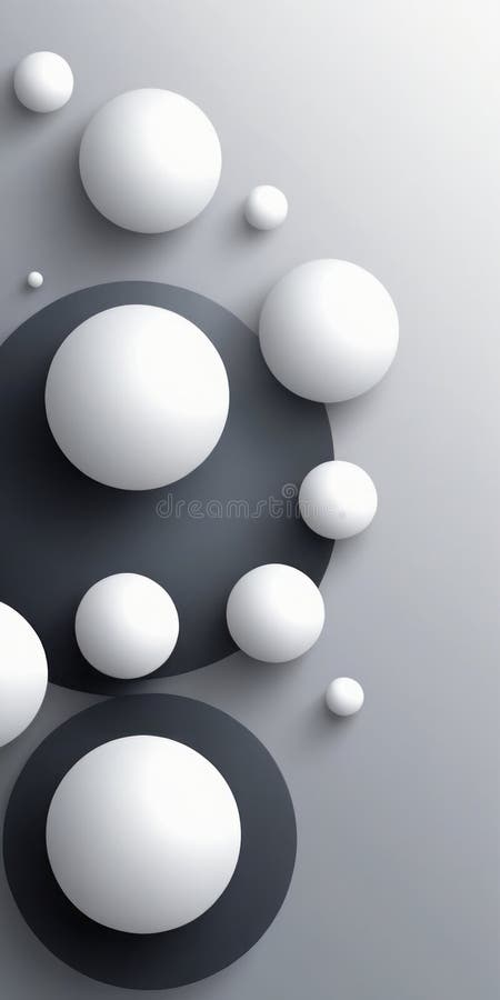 Spherical Shapes in White and Grey Stock Photo - Image of generated ...
