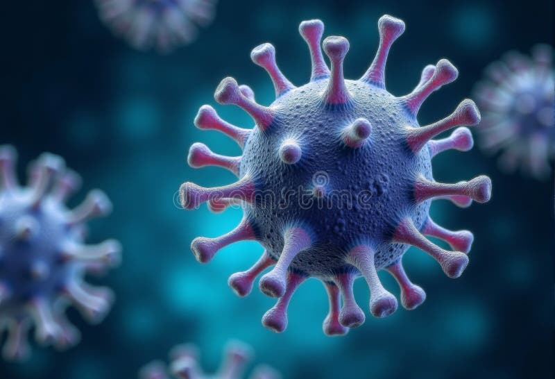 Spherical Spiral Virus Bacteria on the Background Stock Image - Image ...