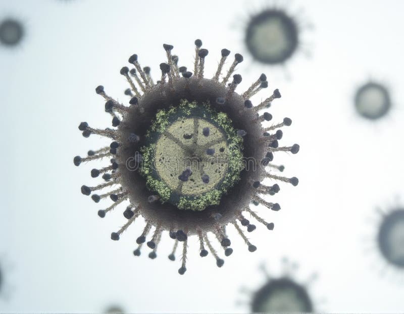 Spherical Spiral Virus Bacteria on the Background Stock Illustration ...