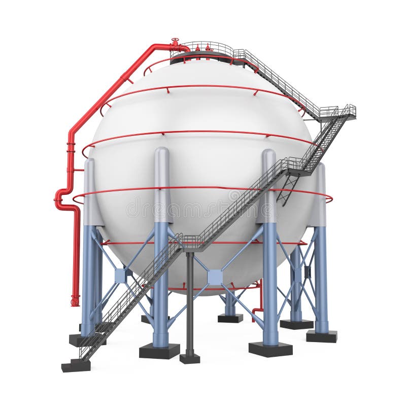 Spherical Storage Tank Isolated Stock Illustration - Illustration of ...