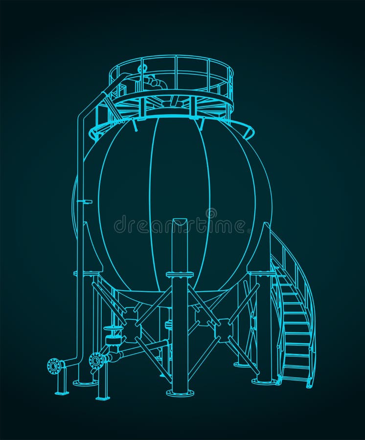 Spherical storage tank stock vector. Illustration of factory - 256755886