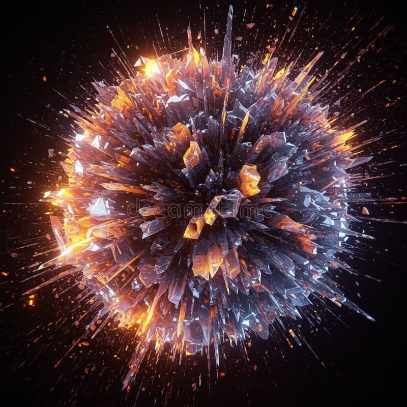 A Spherical Structure Composed of Crystalline Shards Radiates from a ...