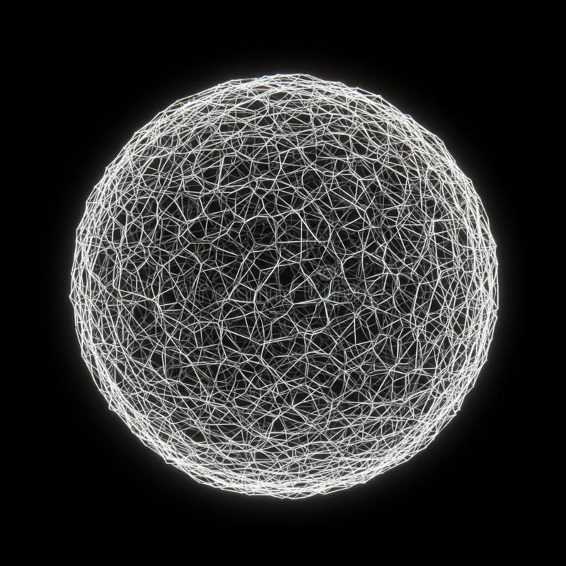 A Spherical Structure Made of Interwoven White Lines Resembling a ...