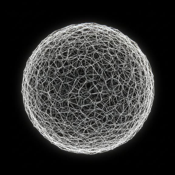A Spherical Structure Made of Interwoven White Lines Resembling a ...
