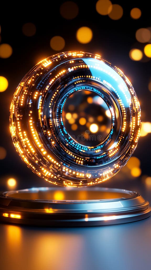 Spherical Structure Showcases a Vibrant Display of Shifting Patterns and Lights, Illustrating ...