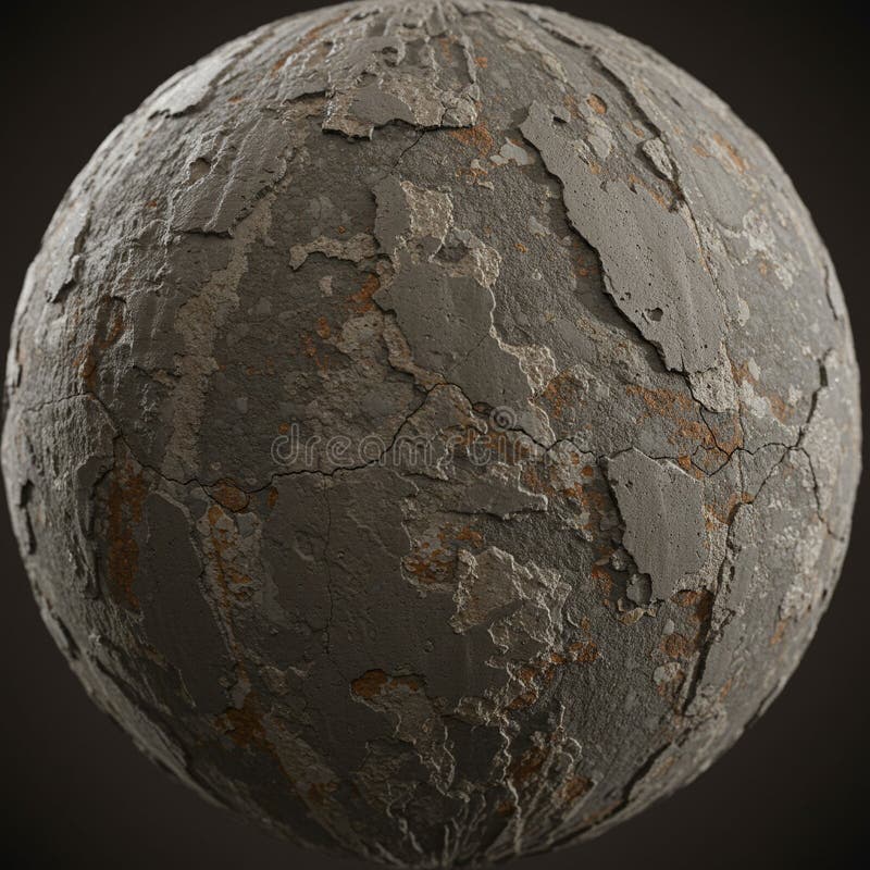 A Spherical, Textured Surface Resembling Eroded or Weathered Concrete ...