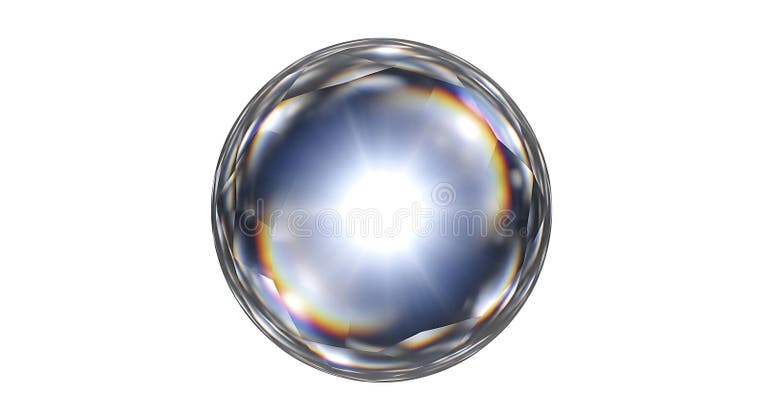 A Spherical, Transparent Glass Object with a Highly Reflective Surface ...