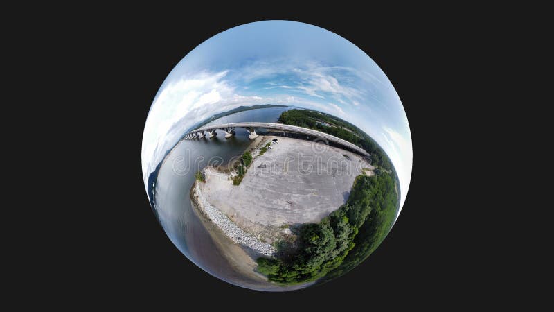 Spherical View on the Concrete Highway Bridge Across the Coastline ...