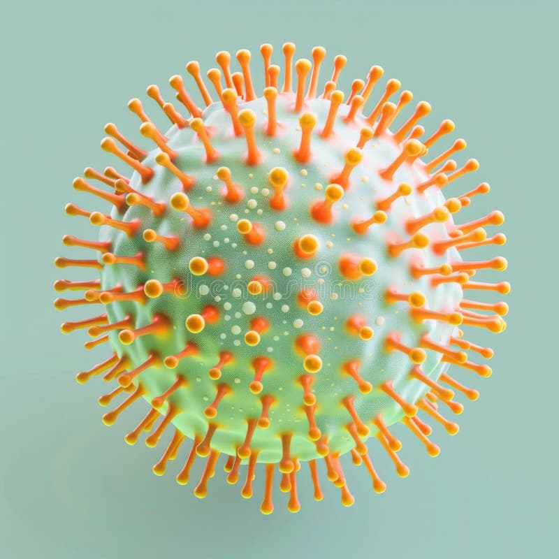 Spherical Virus Particle Rendering Stock Illustration - Illustration of ...
