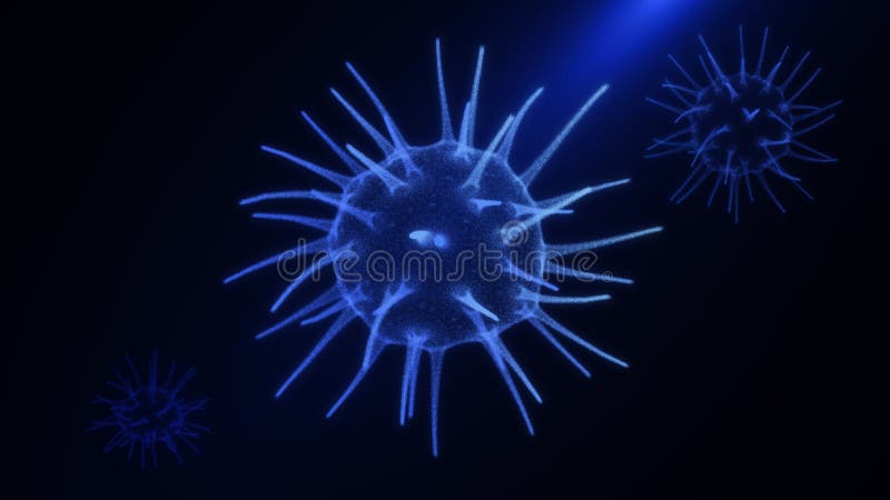 Spherical Viruses with a Jelly-like Body in the Rays of Light on a Blue ...