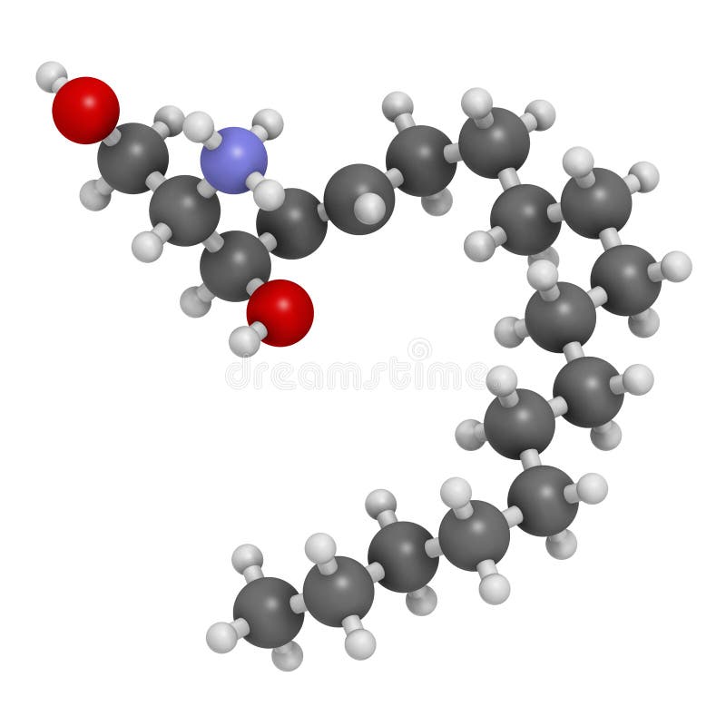 Sphingosine Lipid Molecule. 3D Rendering Stock Illustration ...