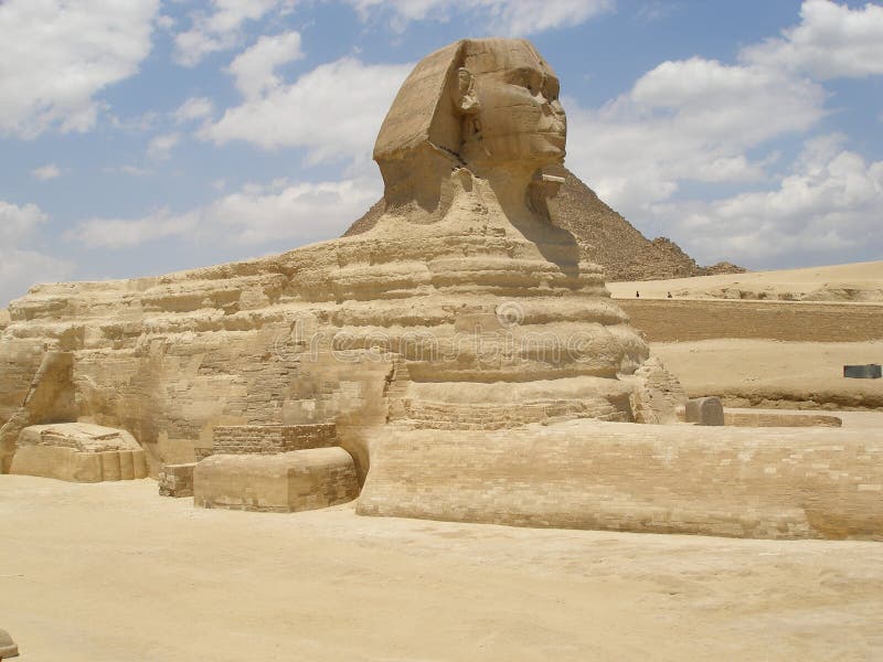 Sphinx Guarding the Great Pyramids Stock Image - Image of pyramid ...