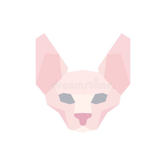 Low poly Sphinx head stock vector. Illustration of pink - 198912605