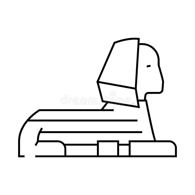 Sphinx Egypt Monument Line Icon Vector Illustration Stock Vector ...