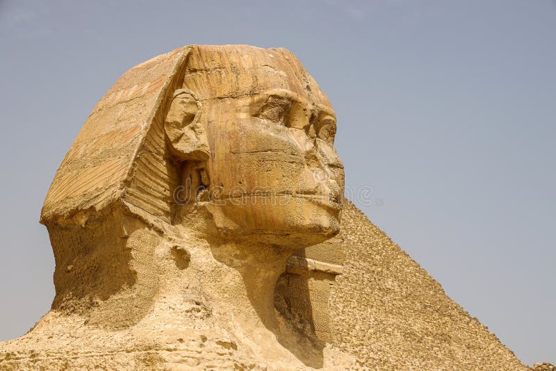 Sphinx Egypt Portrait. Portrait of the Great Sphinx of Egypt Close ...